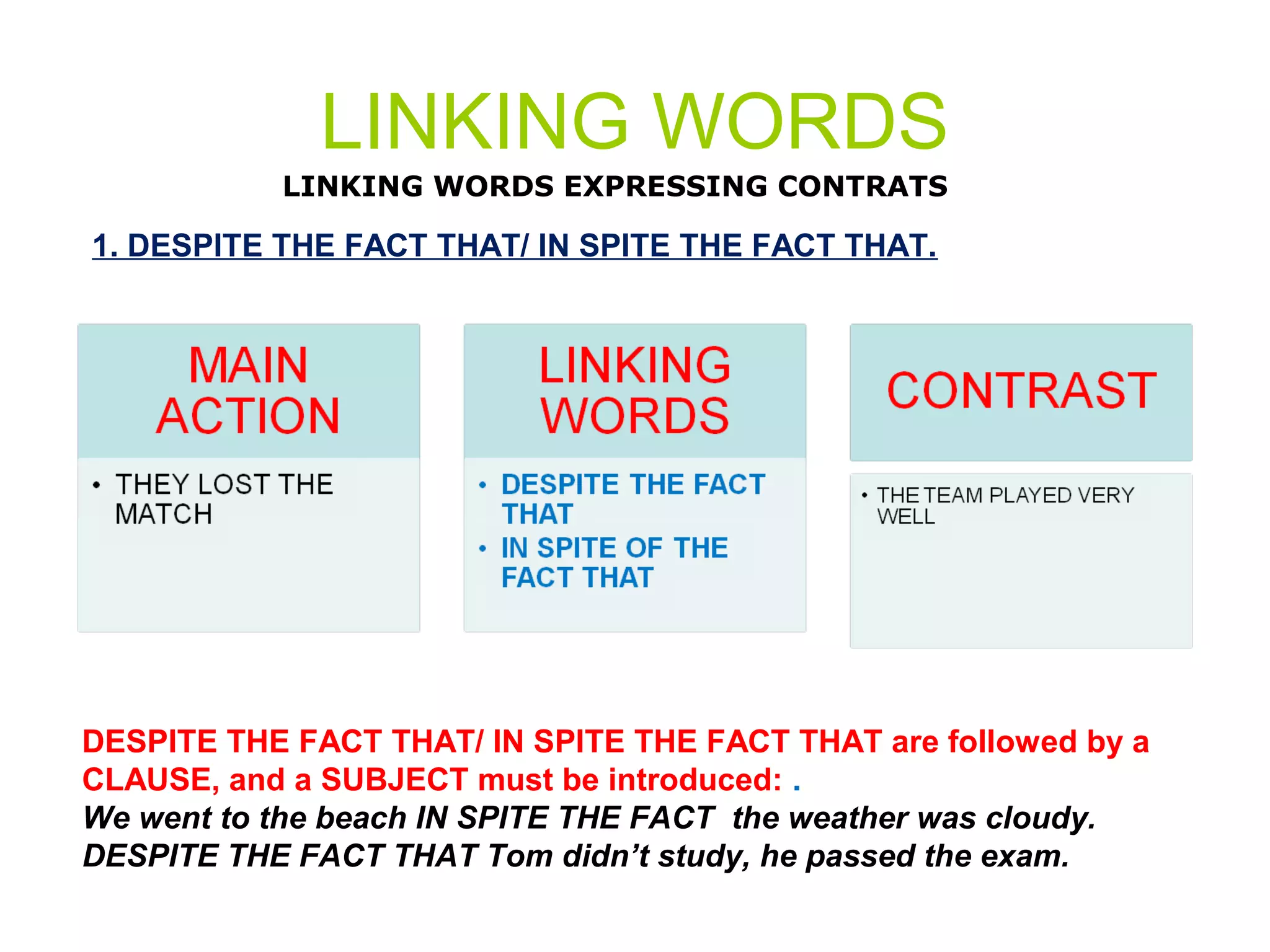 LINKING WORDS FOR FCE | PPT