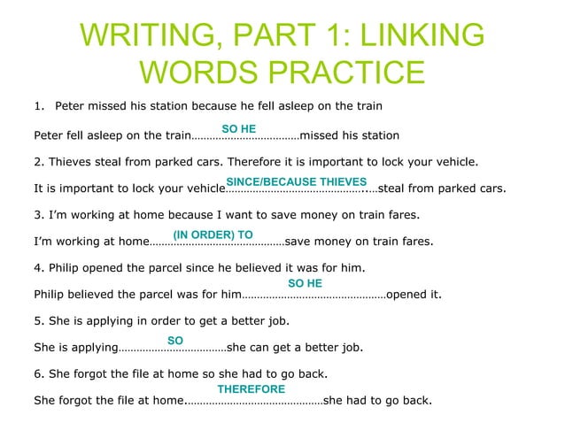 LINKING WORDS FOR FCE | PPT