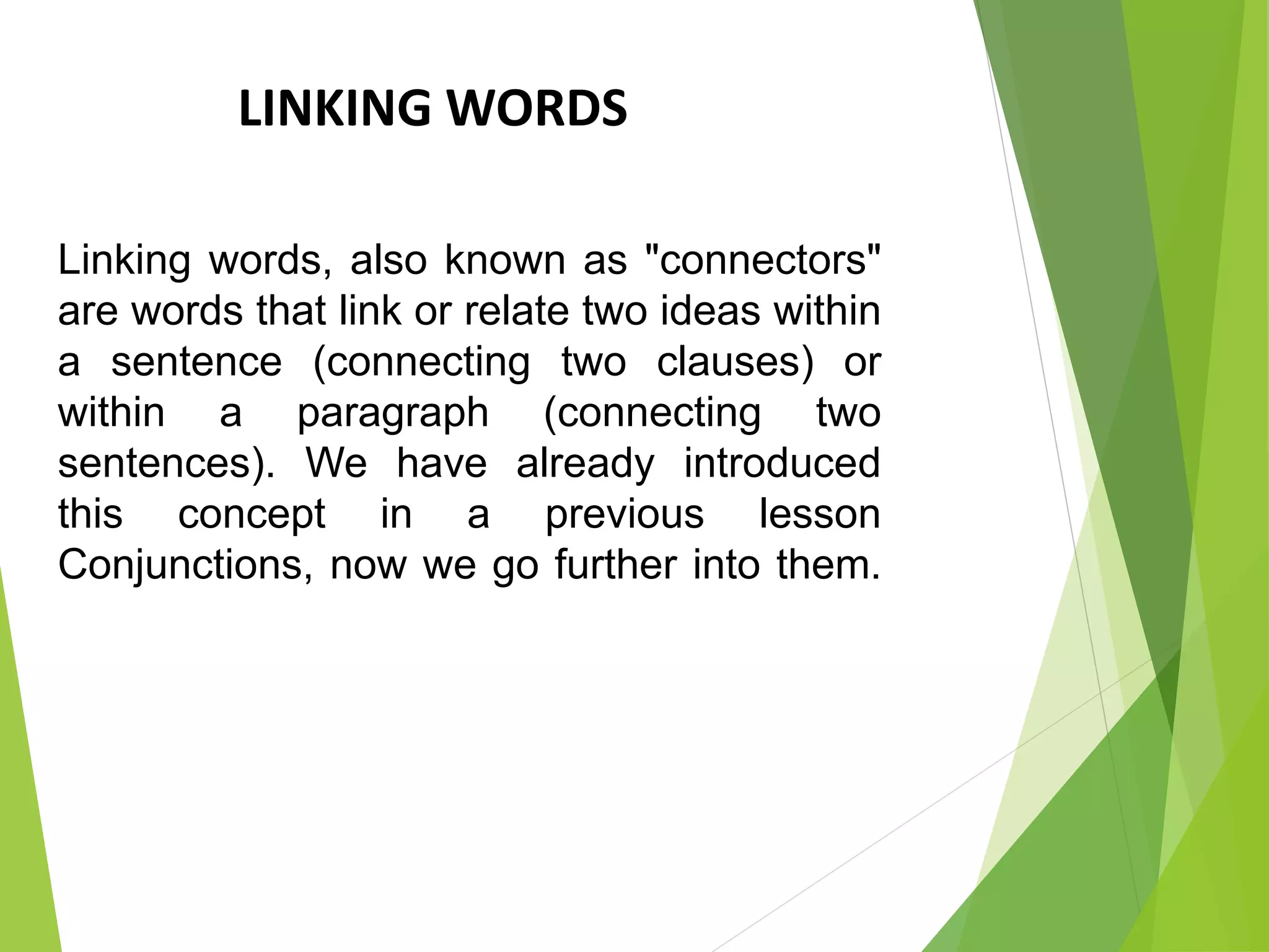 Linking words | PPTX