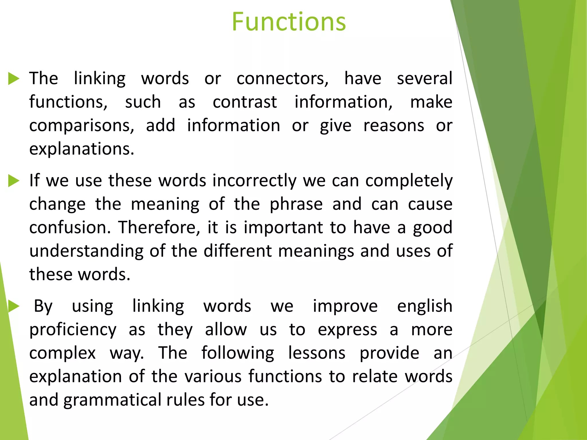 Linking words | PPTX