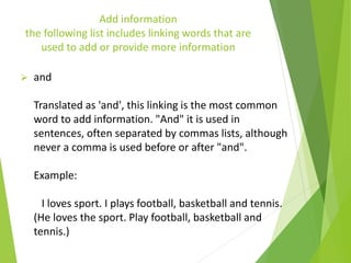 Linking words | PPTX