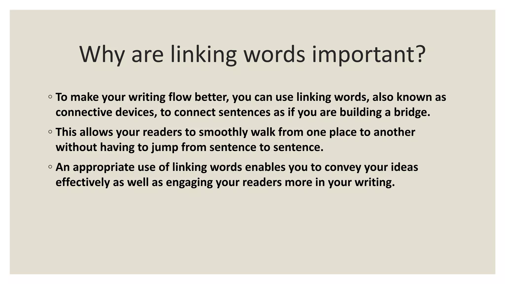 Linking words | PPTX