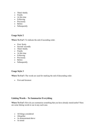 Linking words | PDF