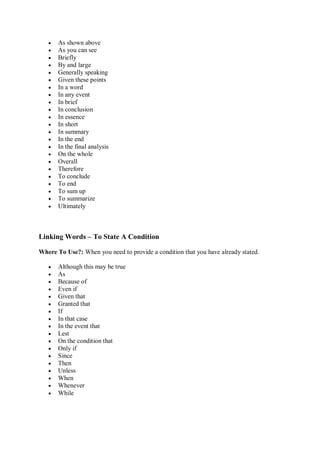 Linking words | PDF