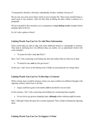 Linking words | PDF