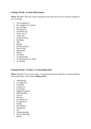 Linking words | PDF