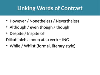 LINKING WORDS IN ENGLISH FOR TEENS AND ADULTS | PPTX