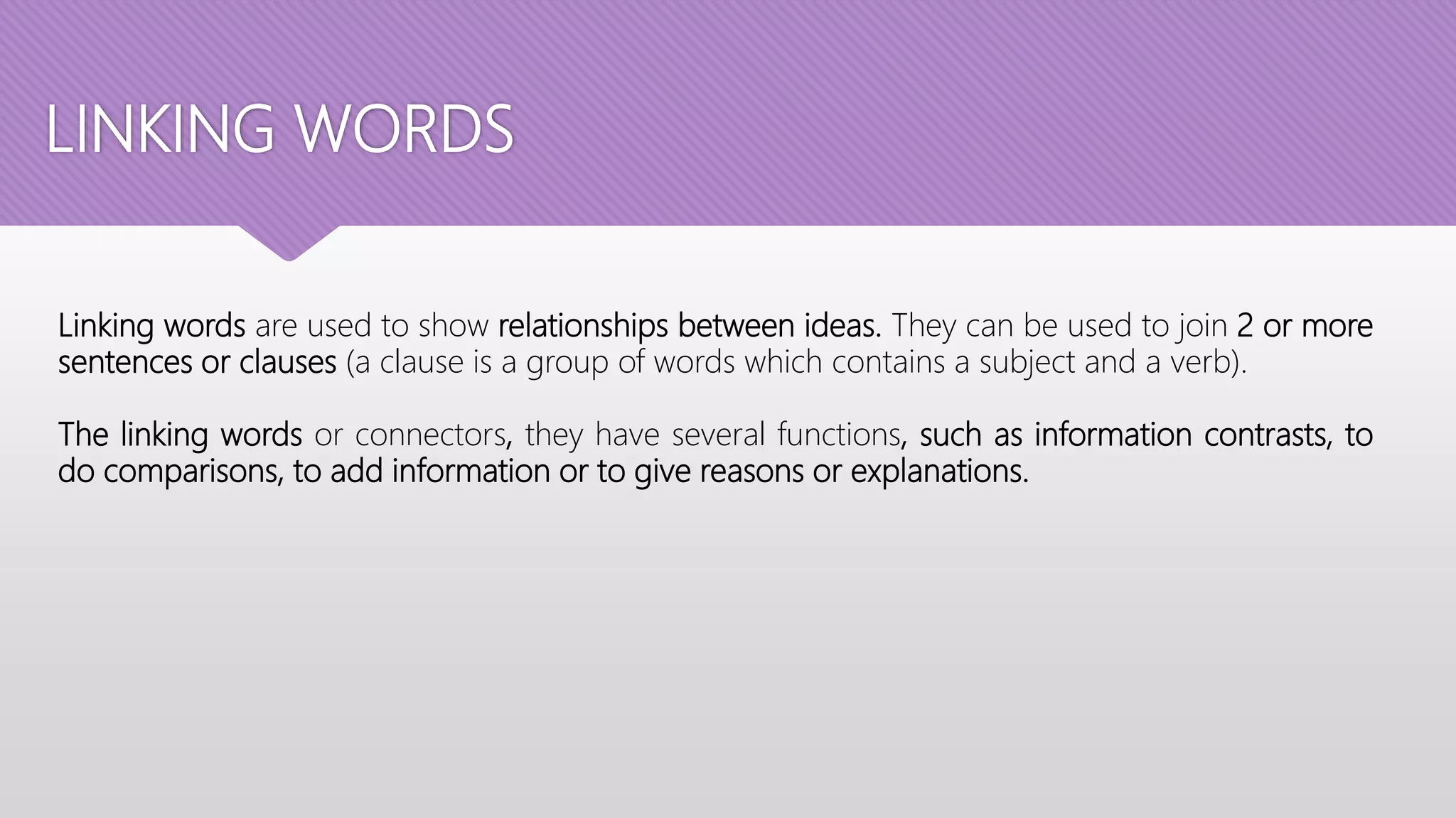 Linking words | PPTX