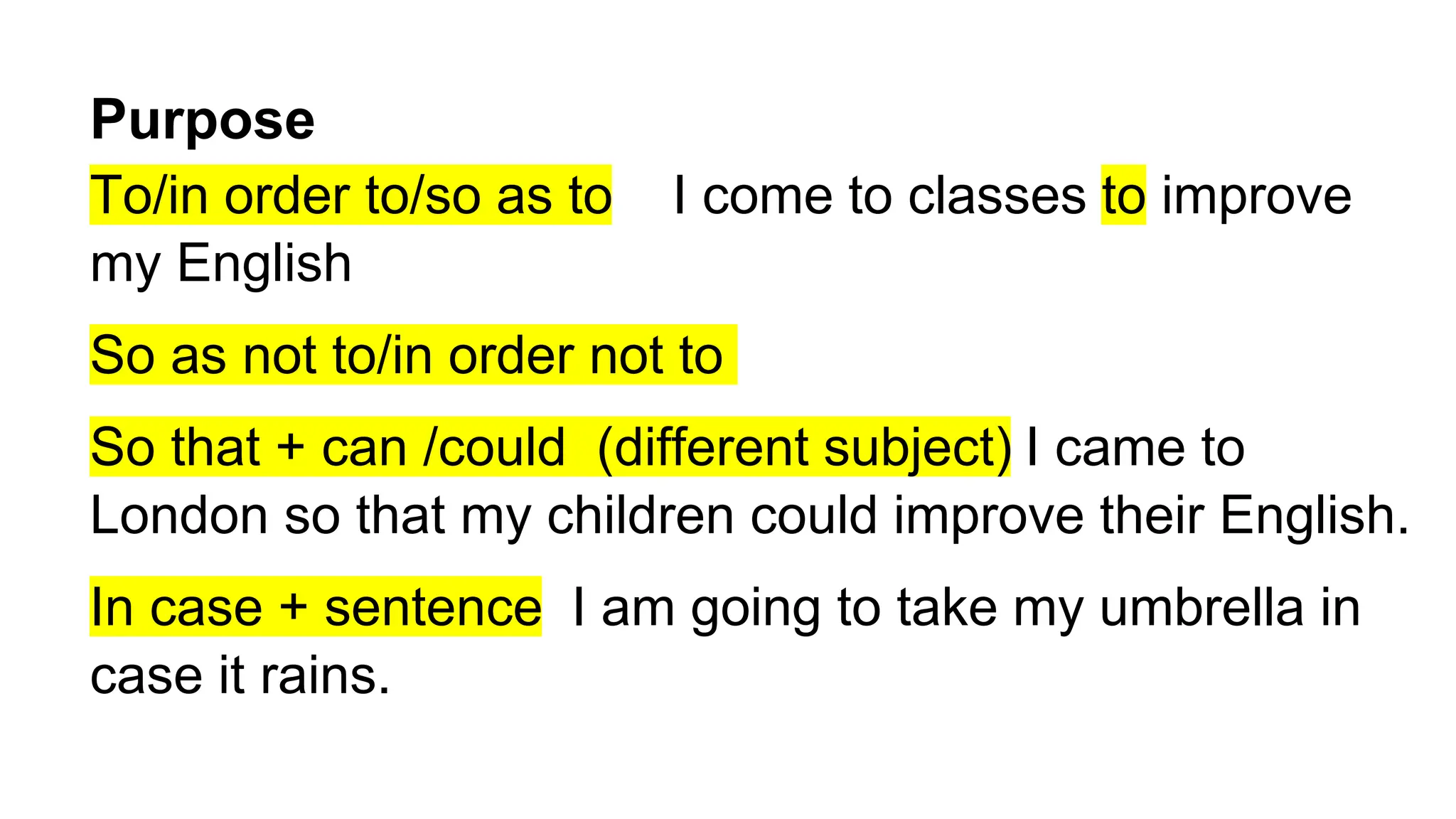 Linking words - result, reason, purpose, contrast.pptx