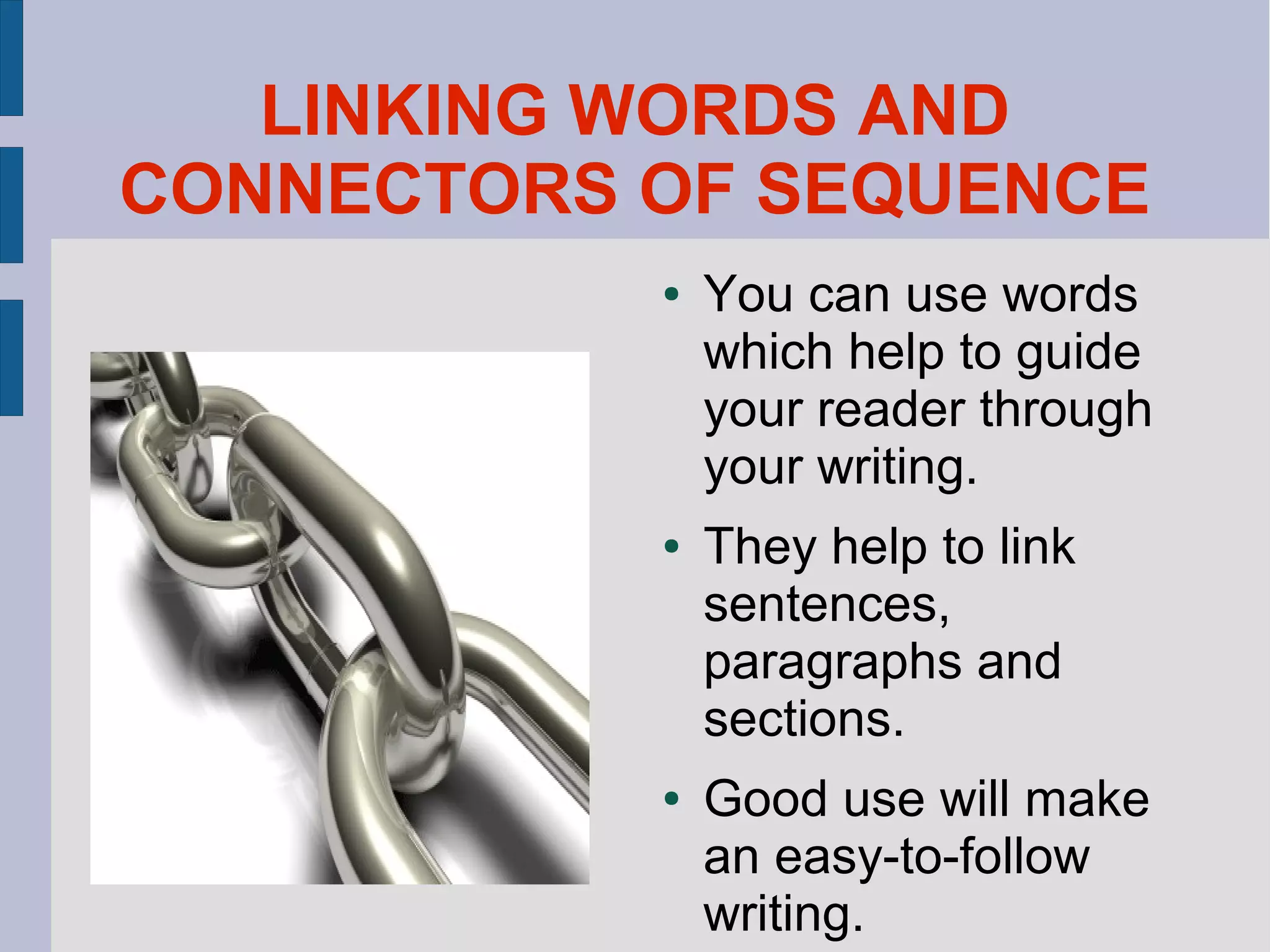 Linking words and connectors of sequence | ODP