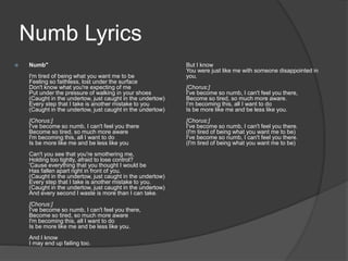 Linkin Park Numb Lyrics