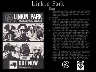 Linkin park magazine advert | PPTX