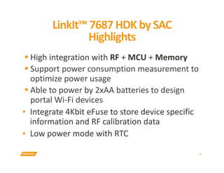 Introduction to the new MediaTek LinkIt™ Development Platform for RTOS | PPT