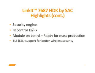 Introduction to the new MediaTek LinkIt™ Development Platform for RTOS | PPT