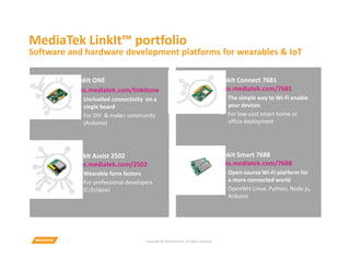 Introduction to the new MediaTek LinkIt™ Development Platform for RTOS | PPT