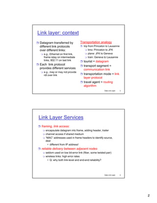 Link layer | PDF | Computer Networking | Computing