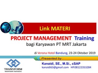 PROJECT MANAGEMENT Training | PPT
