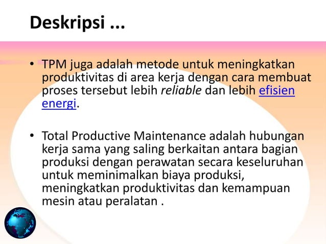 Link MATERI & RENCANA Training _"TOTAL PRODUCTIVE MAINTENANCE (TPM ...