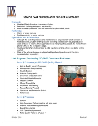 Link SDVOSB Past Performance Summaries | PDF