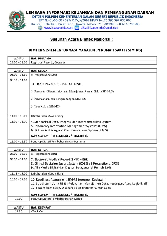 Undangan Link pemda sim rs | PDF