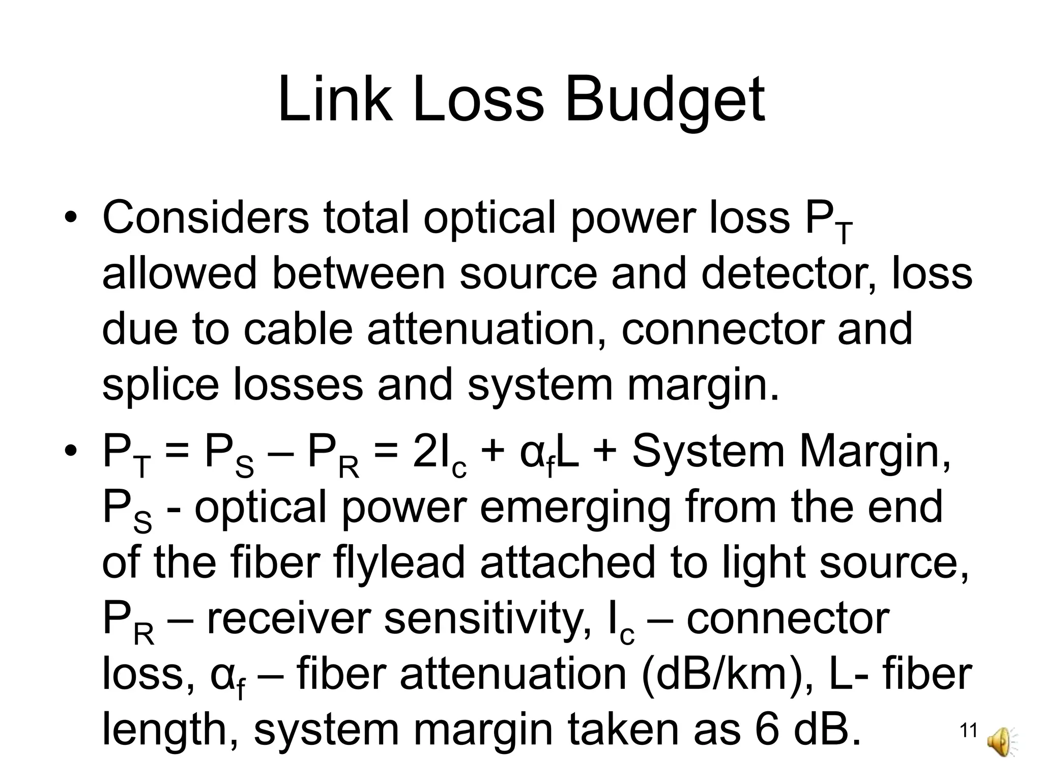 Link power and rise time budget analysis | PPT