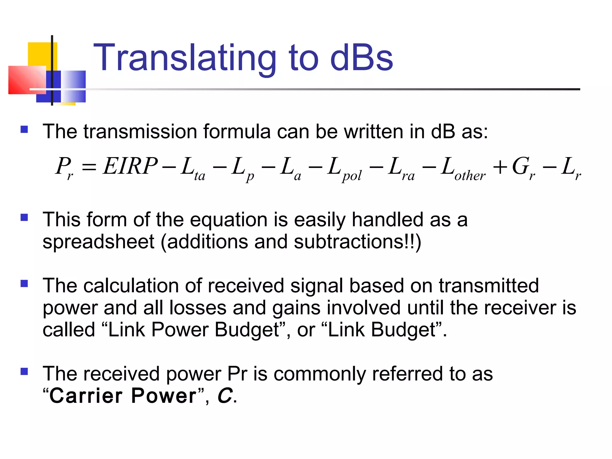 Link Power Budget Calculation and Propagation Factors for Satellite ...