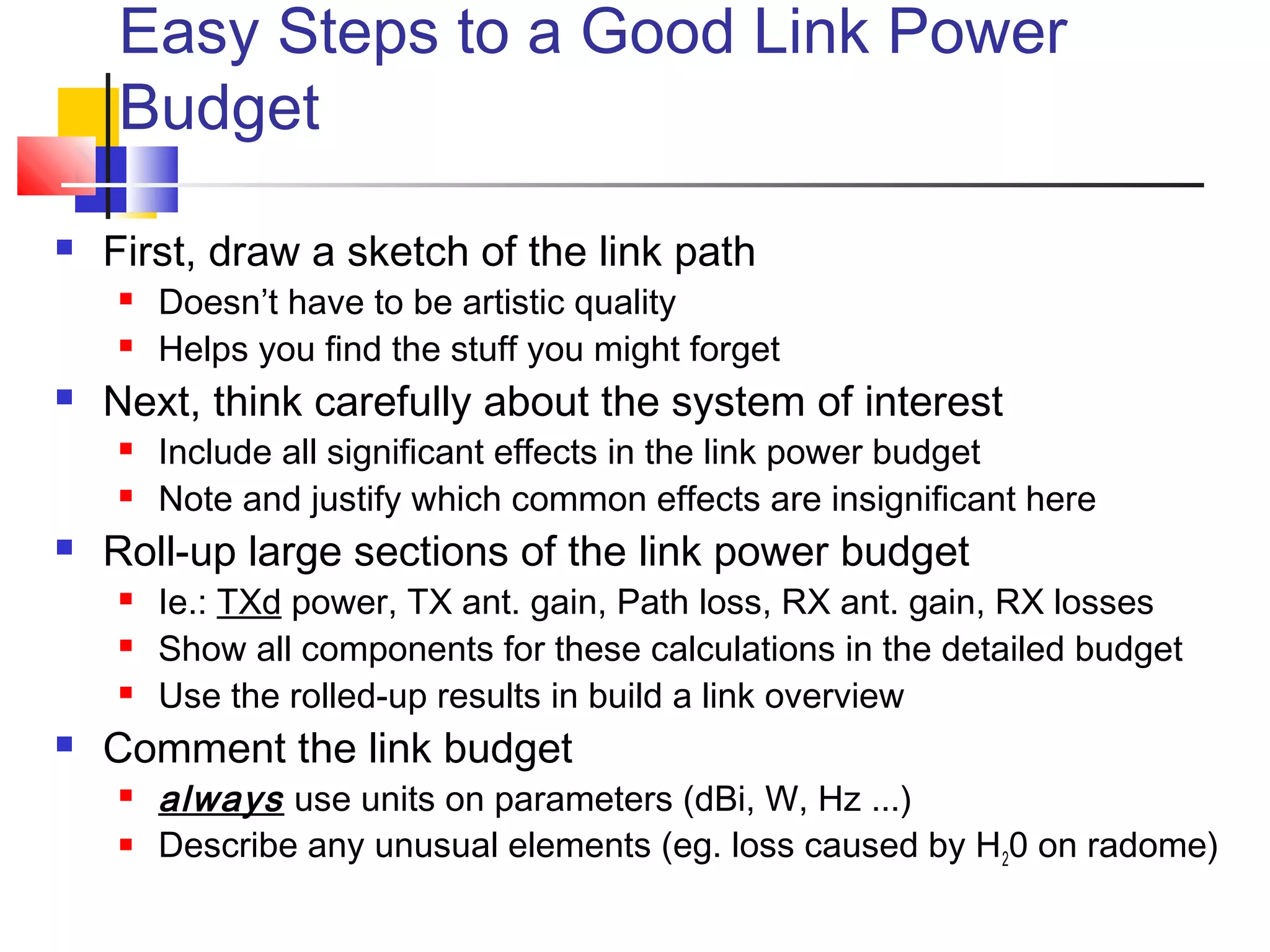 Link Power Budget Calculation and Propagation Factors for Satellite ...