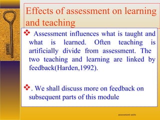 notes on medical education assessment | PPT