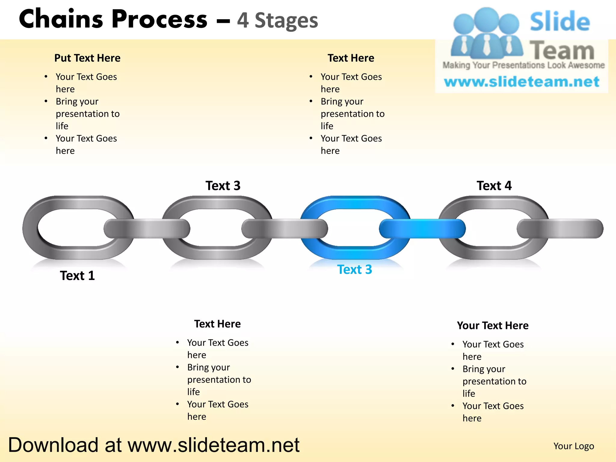 Links of chains pieces weakest links process 4 stages style 1 ...