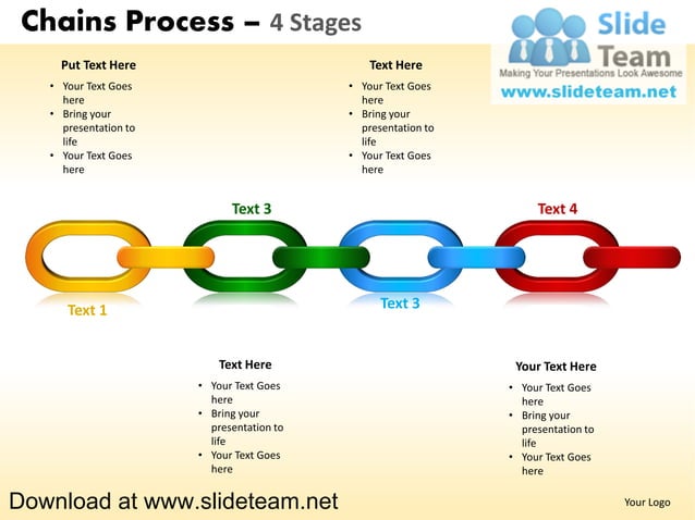Links of chains pieces weakest links process 4 stages style 1 ...