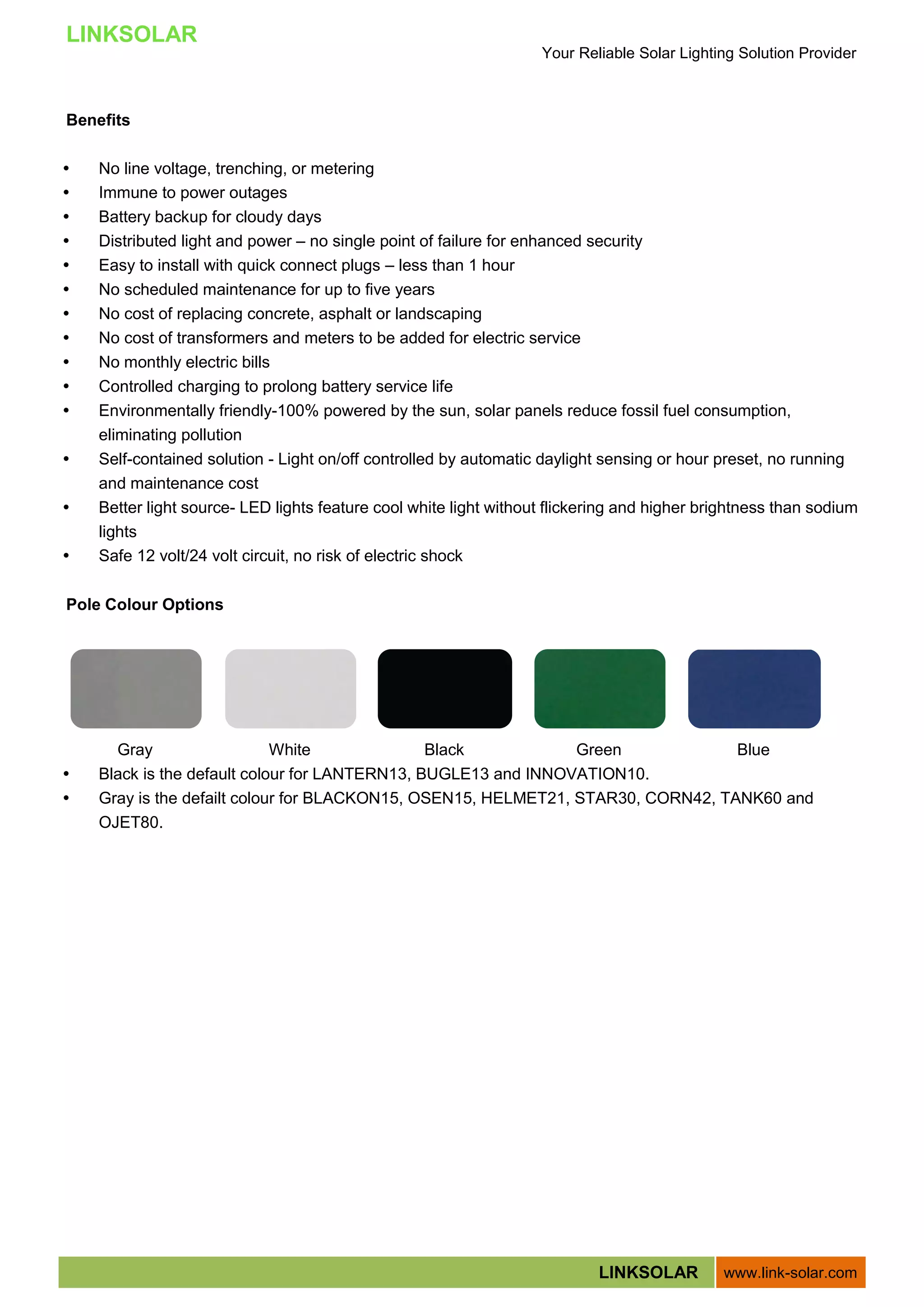 Linksolar catalog for customize solar street light | PDF