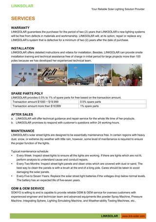 Linksolar catalog for customize solar street light | PDF