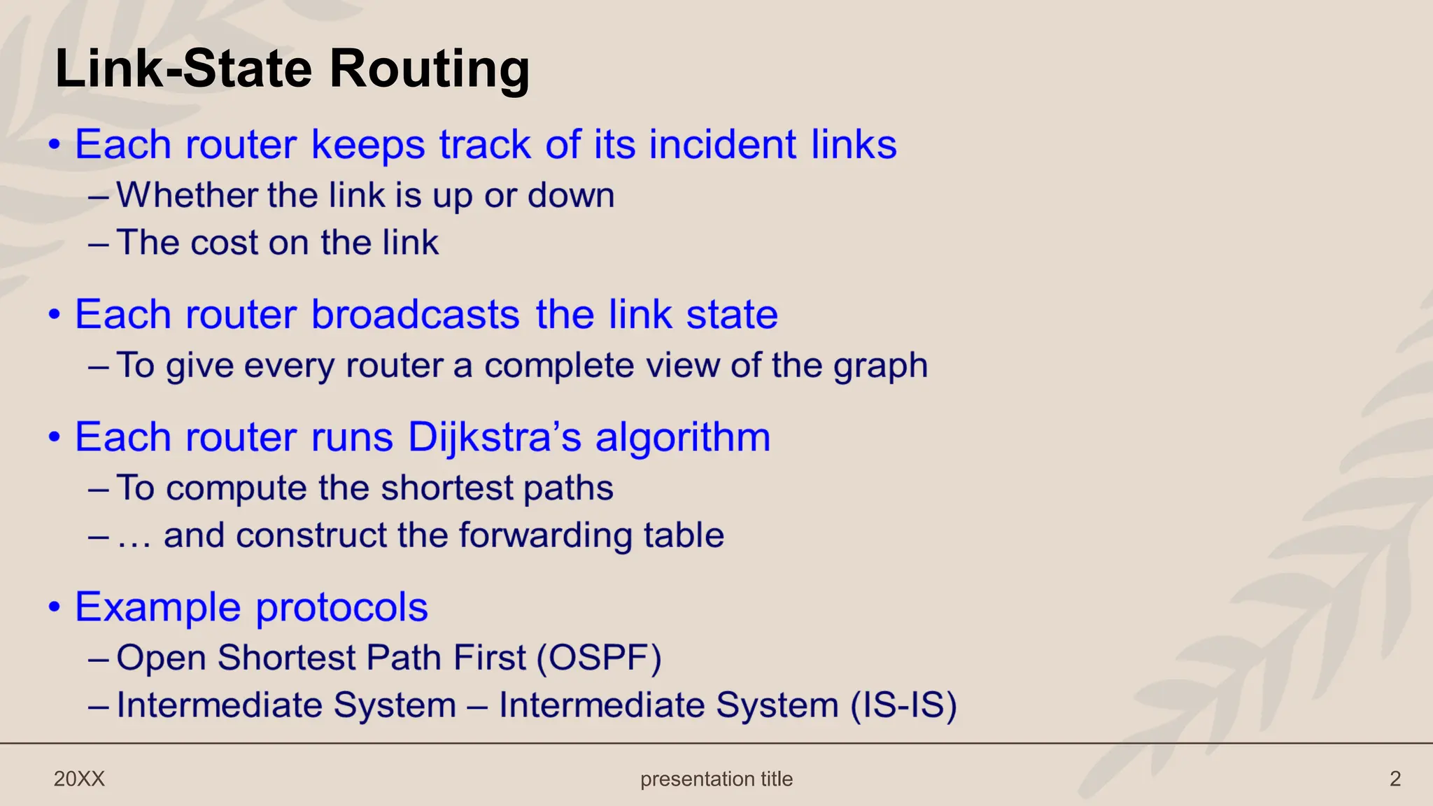 Link State Routing Protocol Presentationpptx Computer Networking Computing