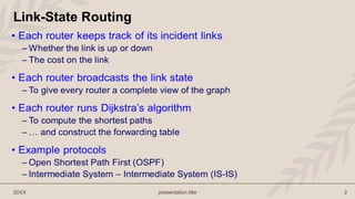 Link State Routing Protocol presentation.pptx | Computer Networking | Computing