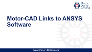 Motor-CAD links to ANSYS | PDF