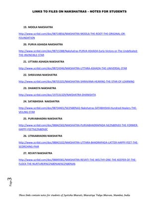 Links to the 27 nakshatras | DOCX