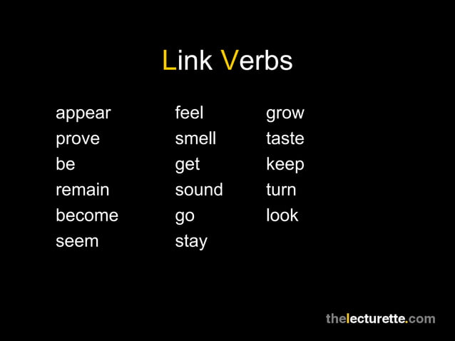 Link Verbs | PPT