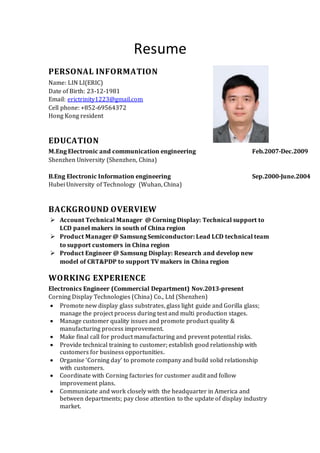 Lin li(eric) resume hk | DOCX