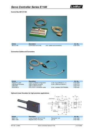Linmot overzicht servo_controller_serie_e1100_duits_4_mb | PDF