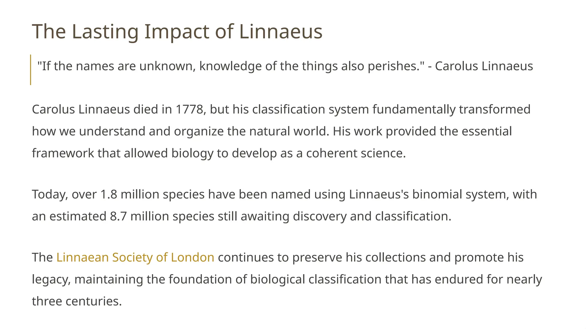 Linnaeus classification with details of history and | PPTX