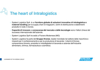 SYSTEM LOGISTICS "La supply chain nell'era dell'industria 4.0" | PPT
