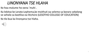 LINONYANA TSE HLAHA BY LERATO LEPHEMA | PPT