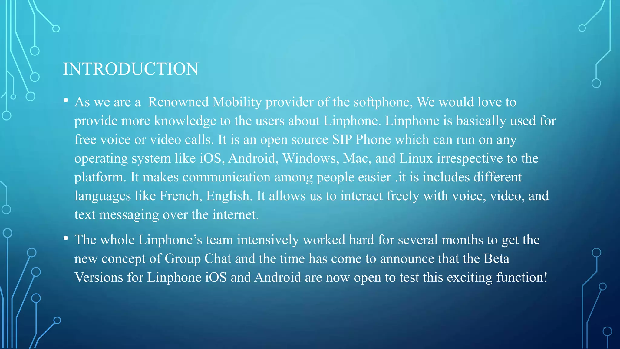 Group Chat - New Feature of Linphone Application | PPTX