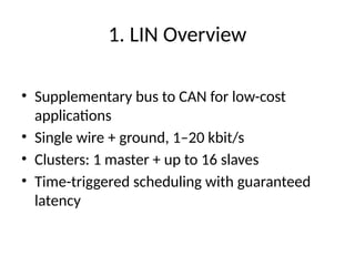 LIN Presentation Detailed for automotive | PPTX
