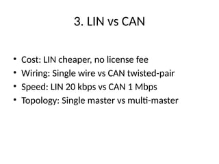 LIN Presentation Detailed for automotive | PPTX