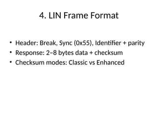 LIN Presentation Detailed for automotive | PPTX