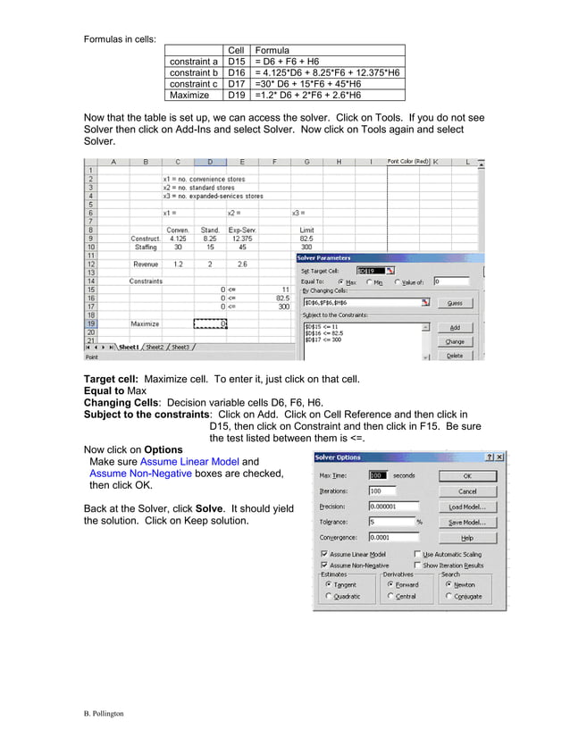 Linear programming with excel | PDF