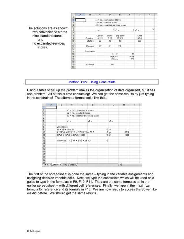 Linear programming with excel | PDF