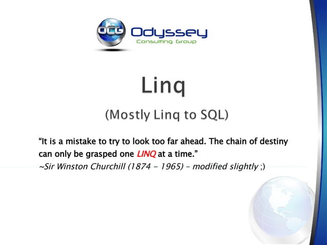 Linq To The Enterprise | PPT