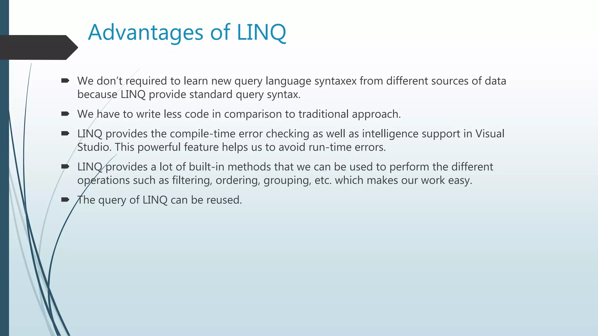 LINQ.pptx | Databases | Computer Software and Applications